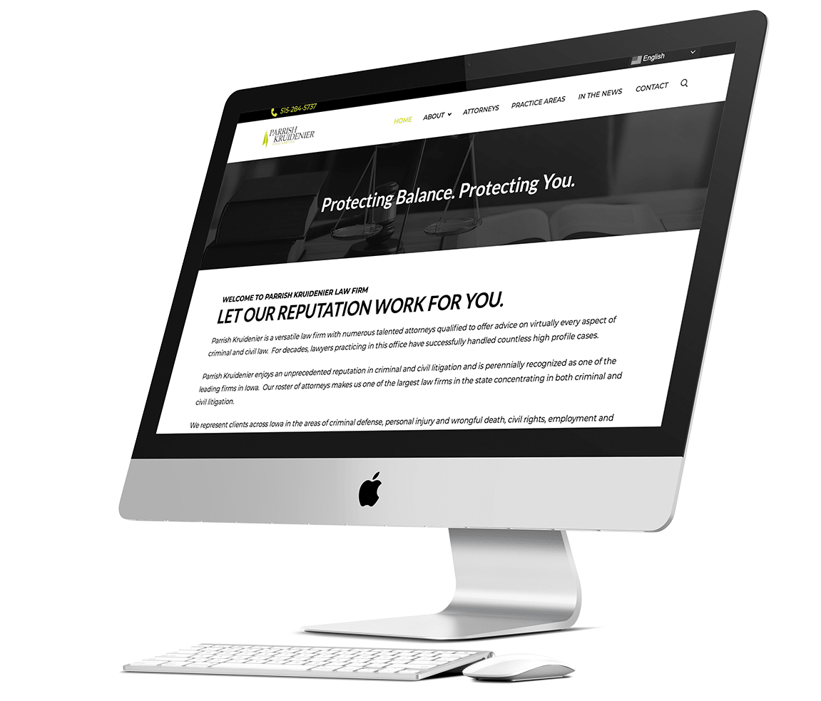 Parrish Kruidenier Law Firm | Think Different Designs | Small Business Website Design