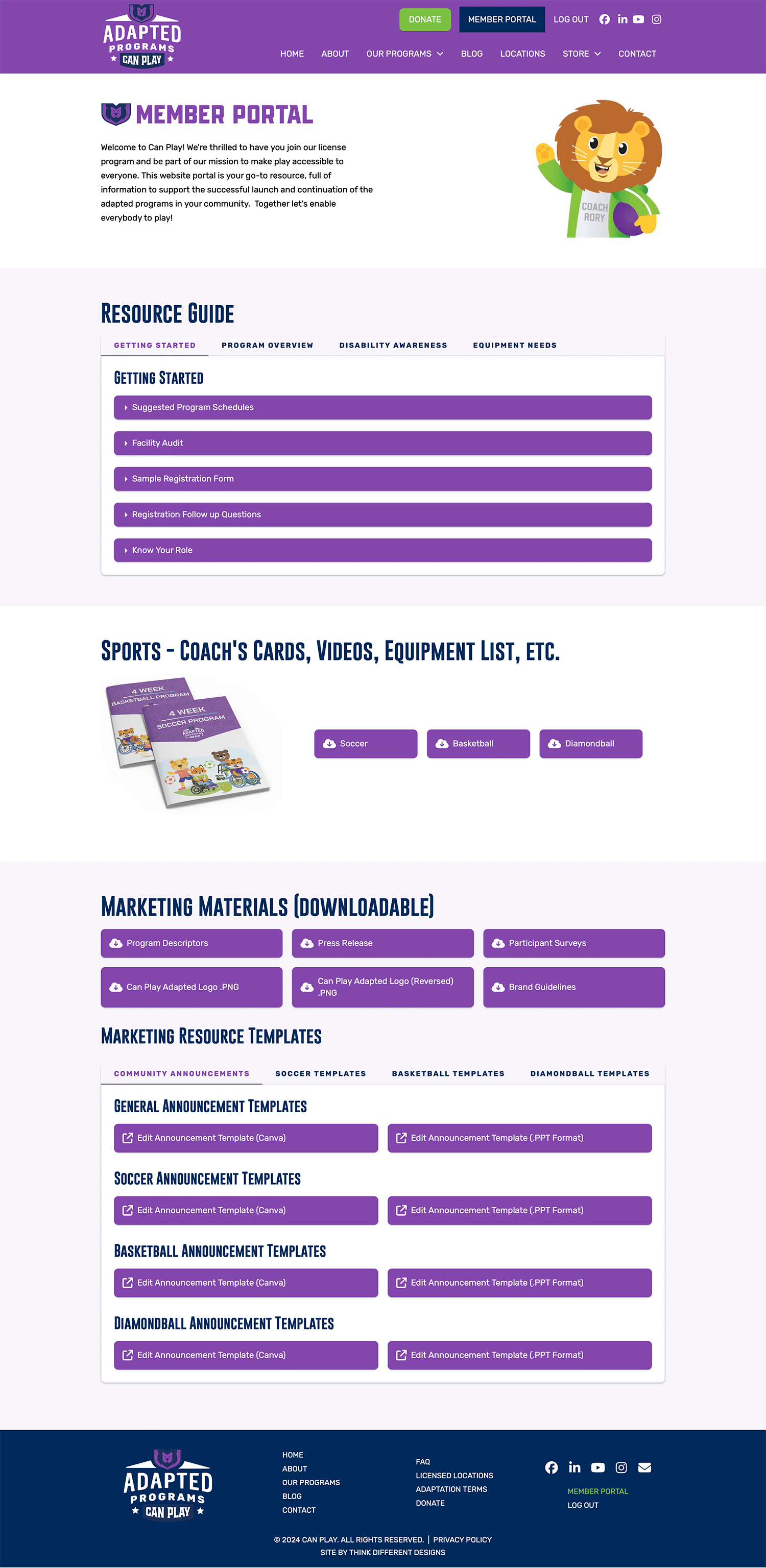 Can Play Adapted Programs | Think Different Designs | Small Business Website Design | Client ...